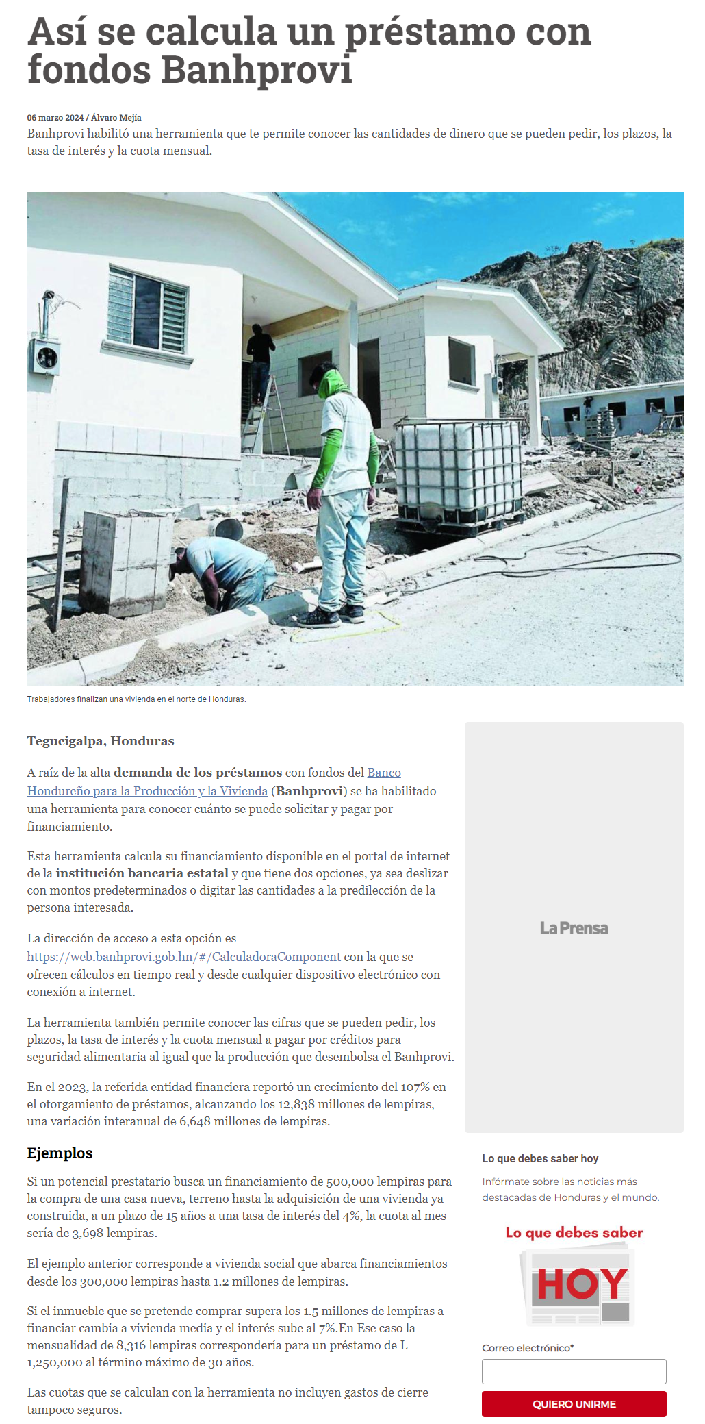 SEPROC - ASÍ SE CALCULA UN PRÉSTAMO CON FONDOS BANHPROVI